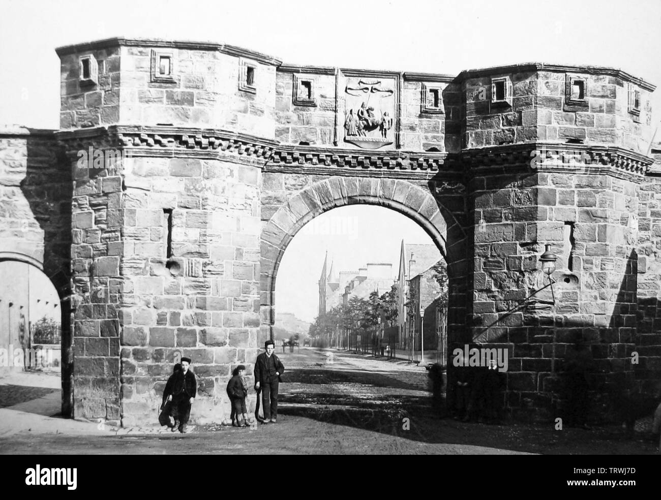 Old port town gate Black and White Stock Photos & Images - Alamy