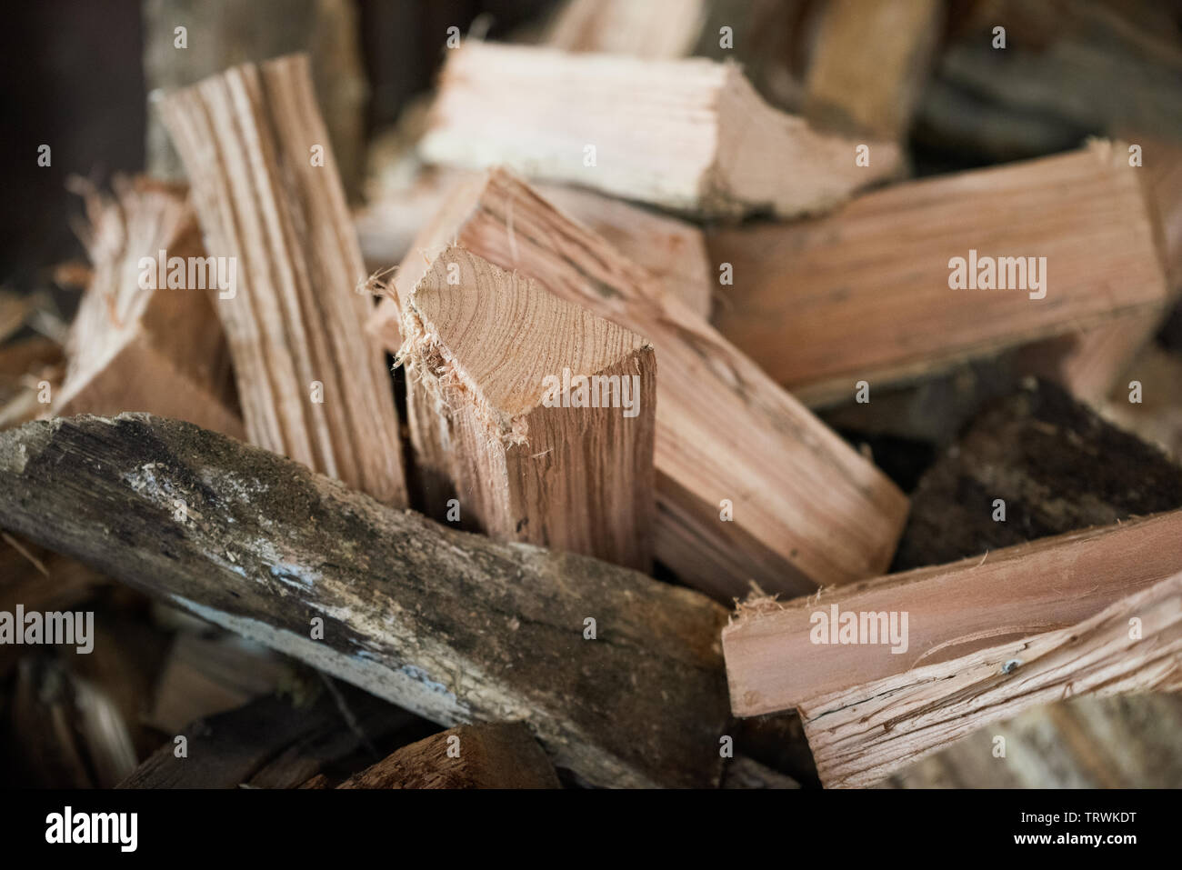 Piles of Chopped Wood Stock Photo - Alamy