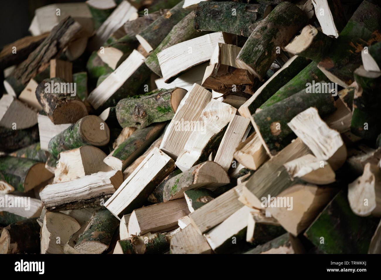 Piles of Chopped Wood Stock Photo - Alamy