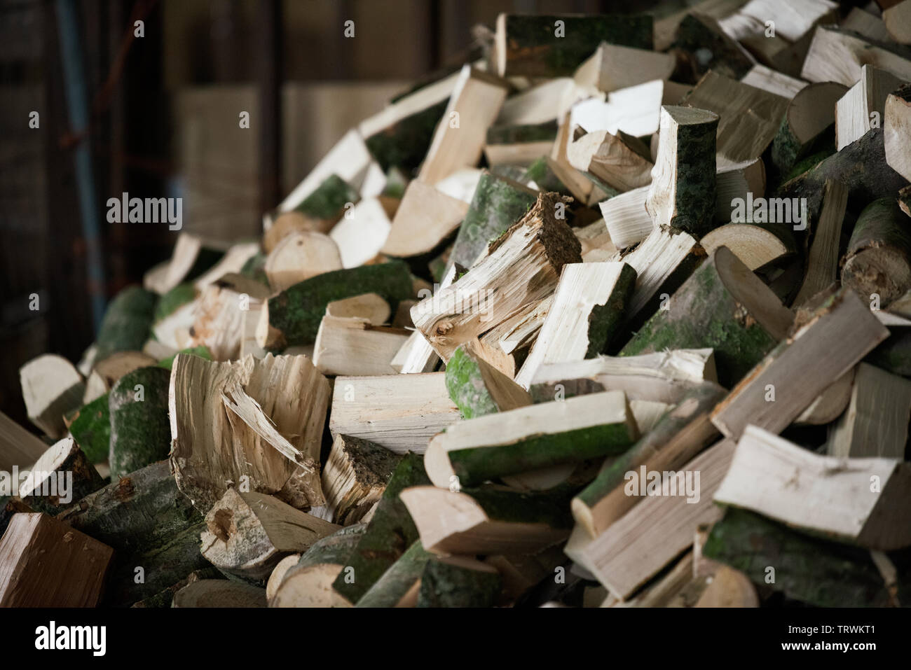 Piles of Chopped Wood Stock Photo - Alamy