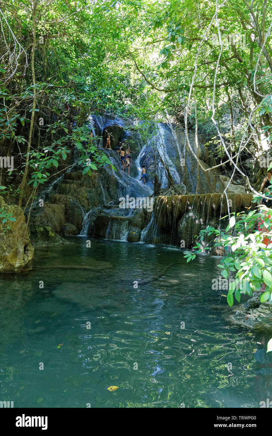 Moyo Island, Indonesia. 21st May, 2019. Sangalo waterfalls on Moyo ...