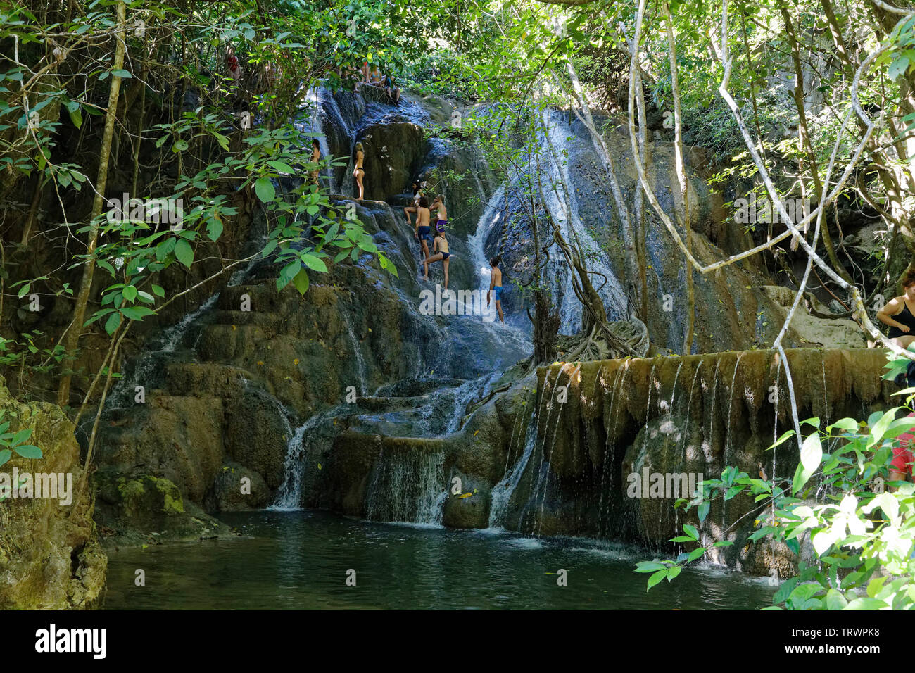 Moyo Island, Indonesia. 21st May, 2019. Sangalo waterfalls on Moyo ...