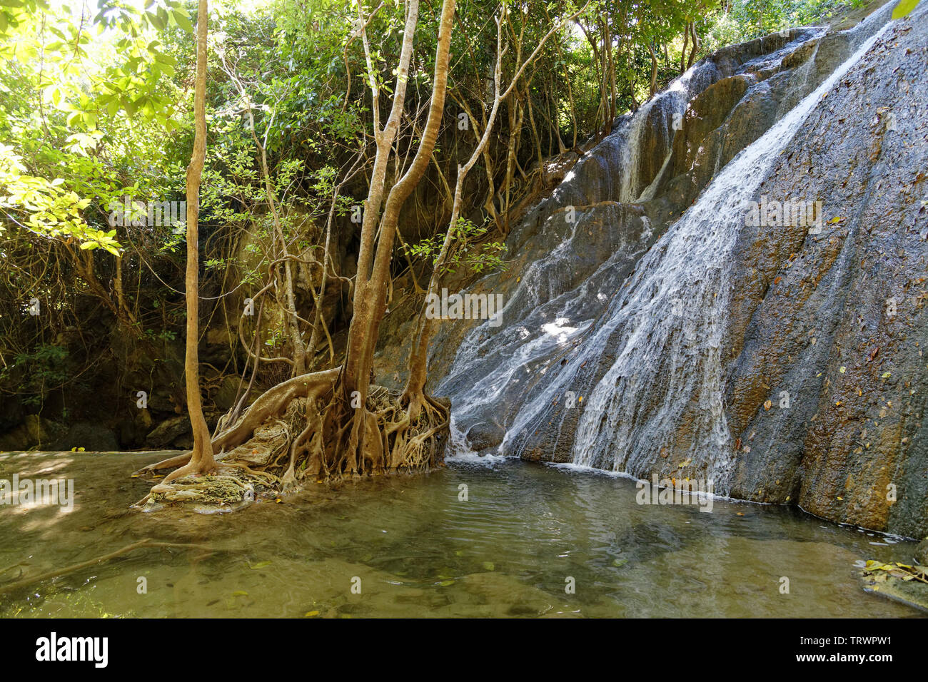 Moyo Island, Indonesia. 21st May, 2019. Sangalo waterfalls on Moyo ...