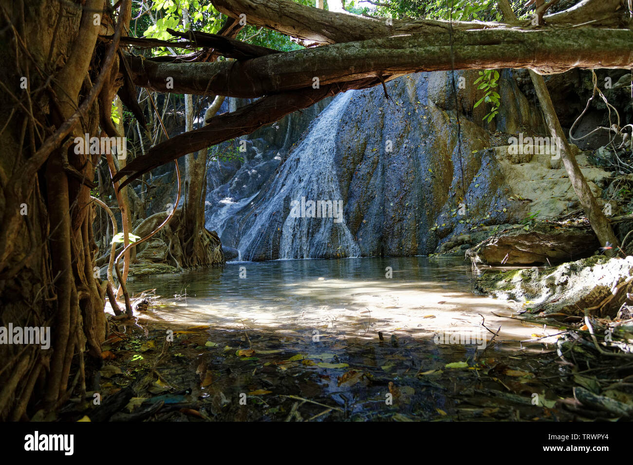 Moyo Island, Indonesia. 21st May, 2019. Sangalo waterfalls on Moyo ...