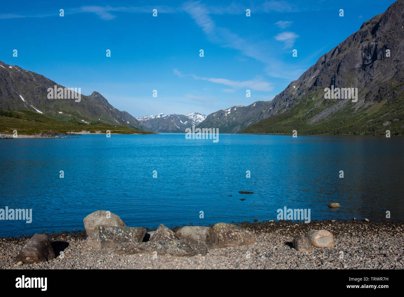 Lake Gjende in Jotunheimen national parc in Norway / Scandinavia ...