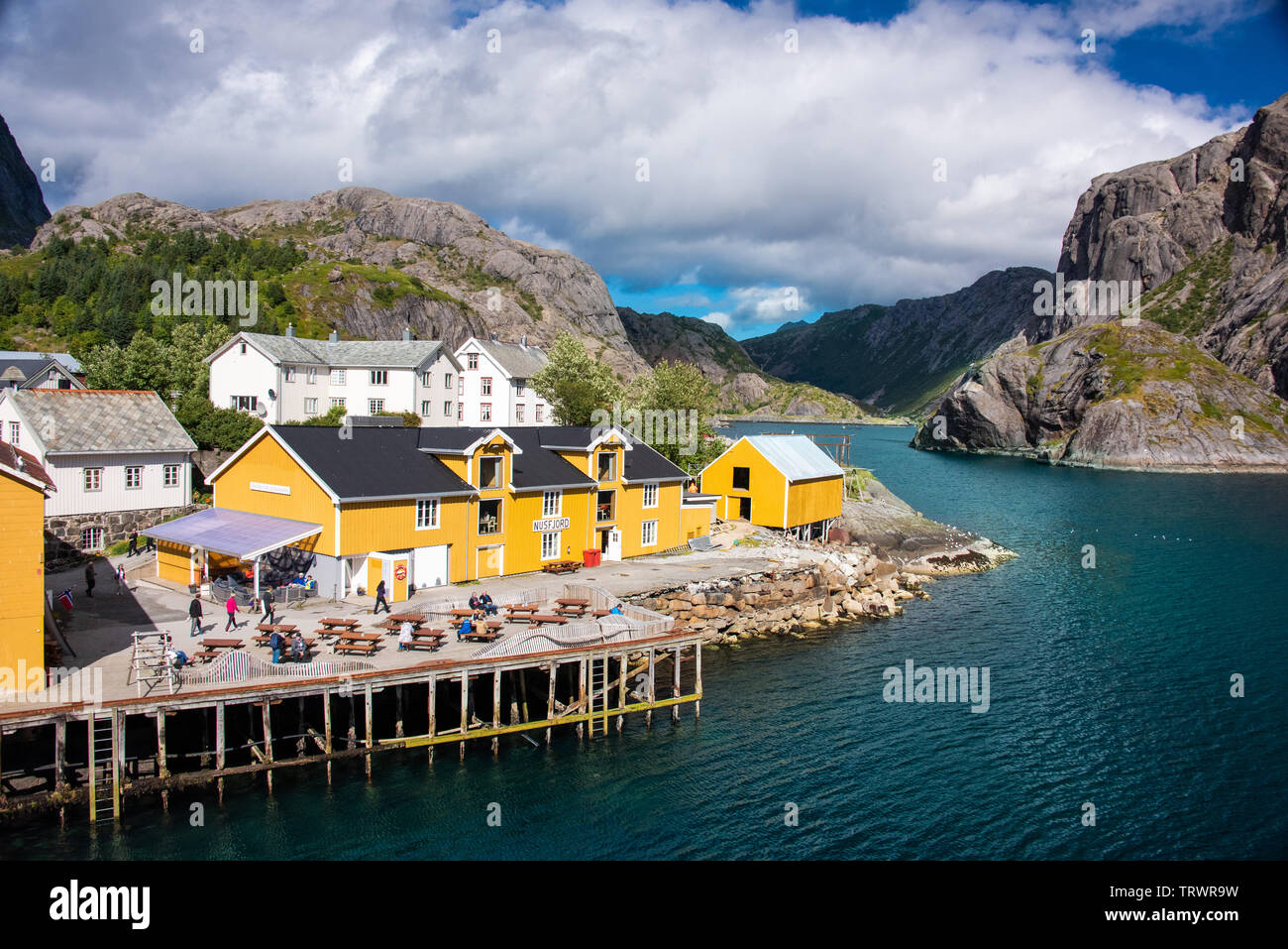 Nusfjord Rorbuer at the Lofoten Islands in Norway / Scandinavia Stock ...