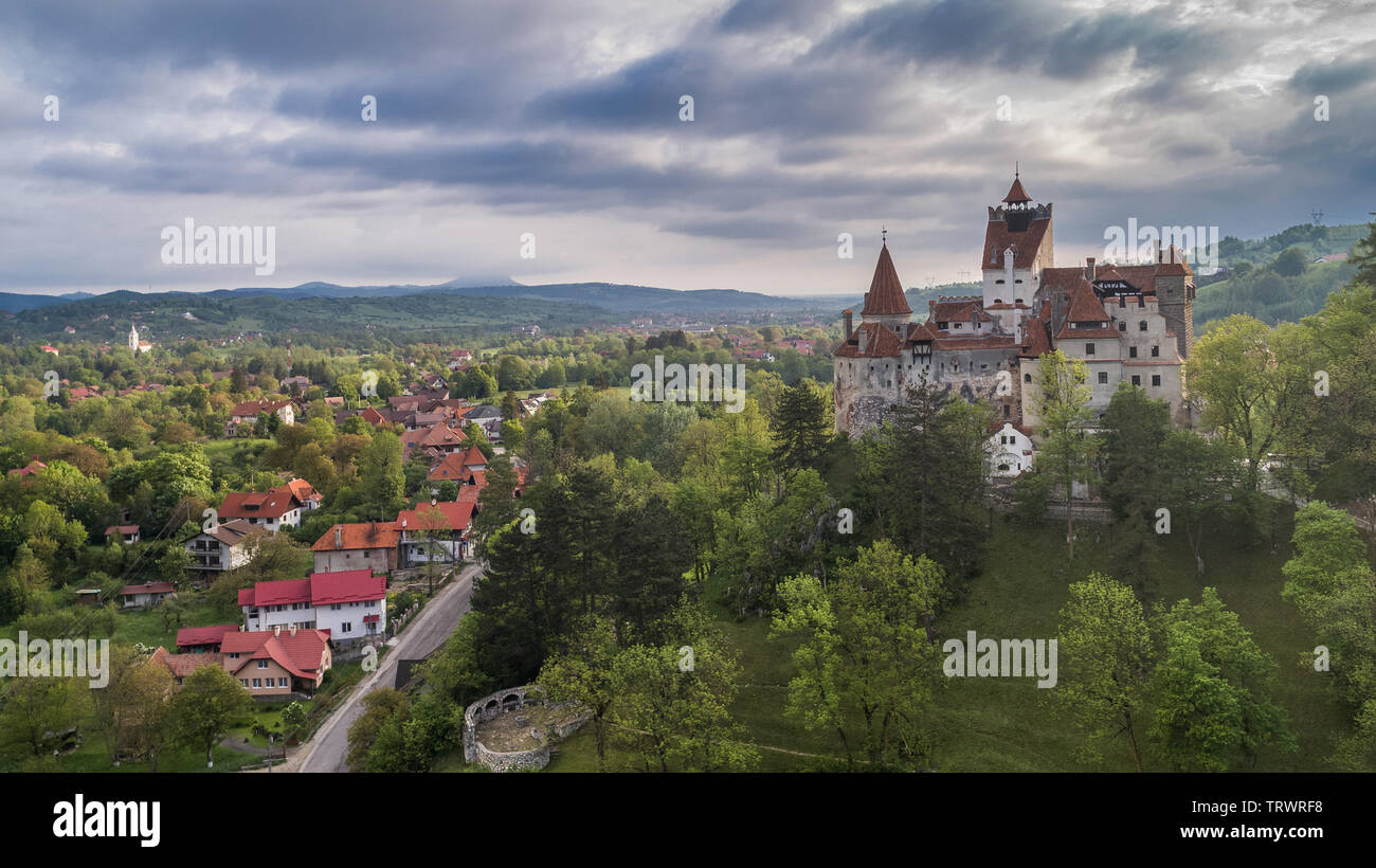 The medieval Castle of Bran known for the myth of Dracula. Brasov ...
