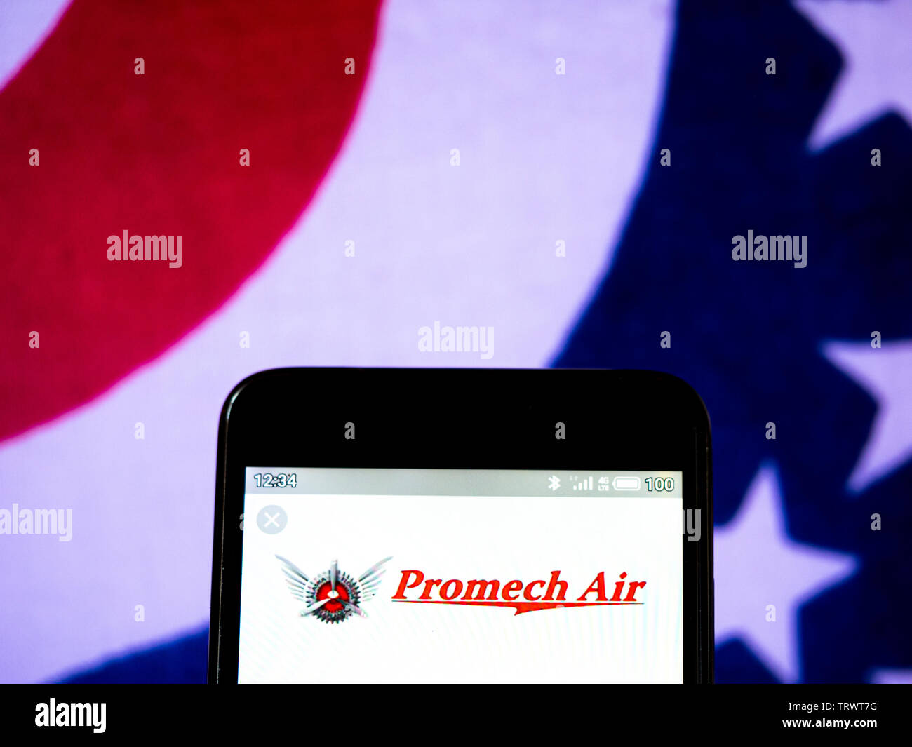 In this photo illustration the Promech Air logo is seen displayed on a ...