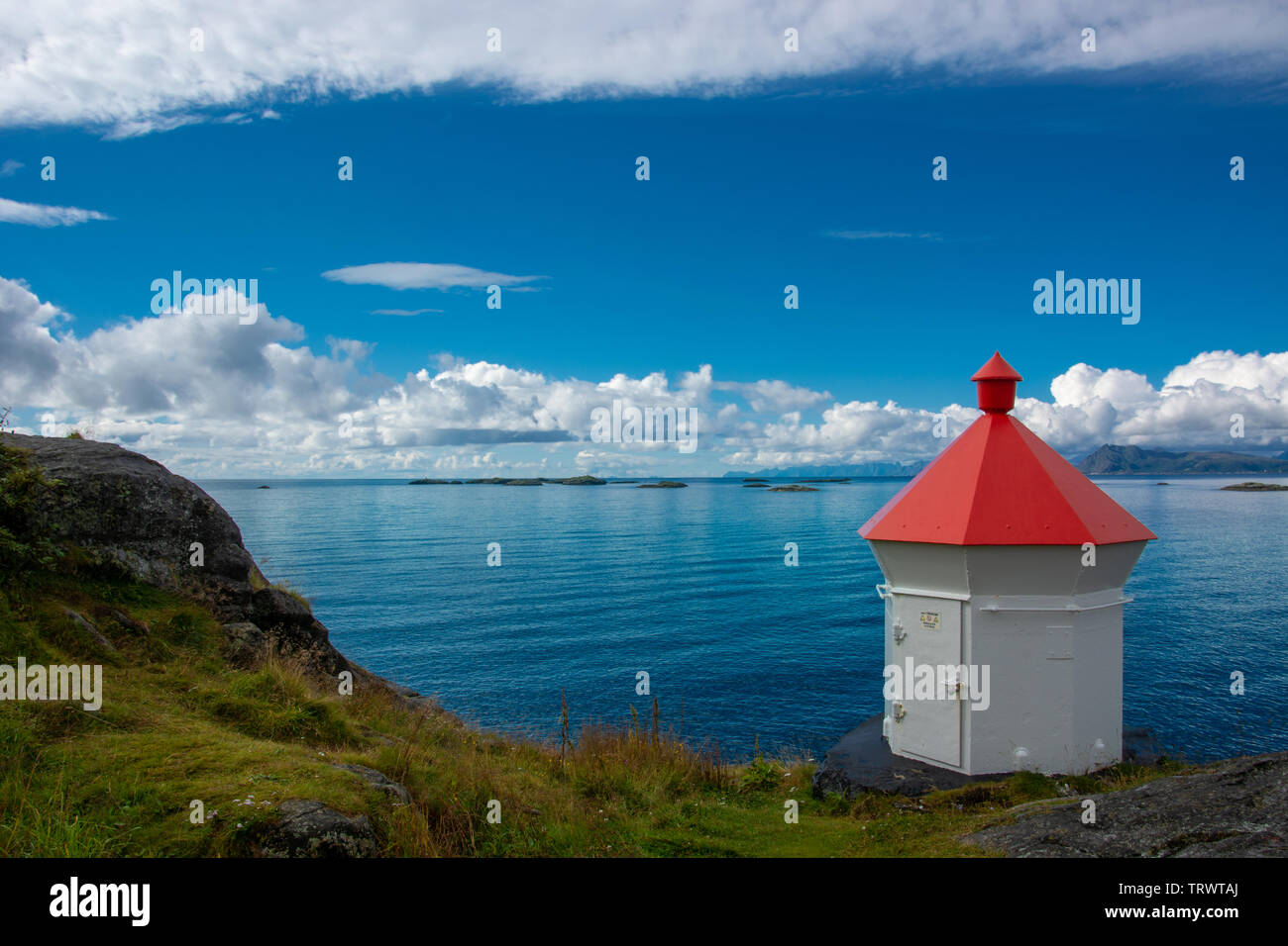 Lighthouse in Henningsvær at Lofoten Islands, Norway Stock Photo - Alamy
