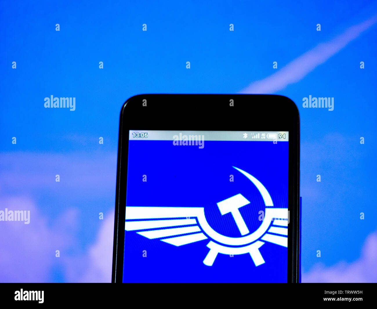 In this photo illustration the Aeroflot—Russian Airlines logo is seen ...