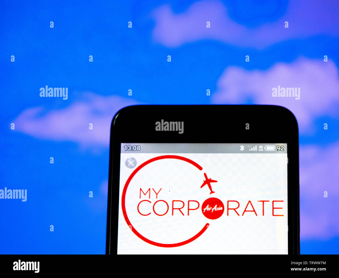 In this photo illustration the AirAsia logo is seen displayed on a ...