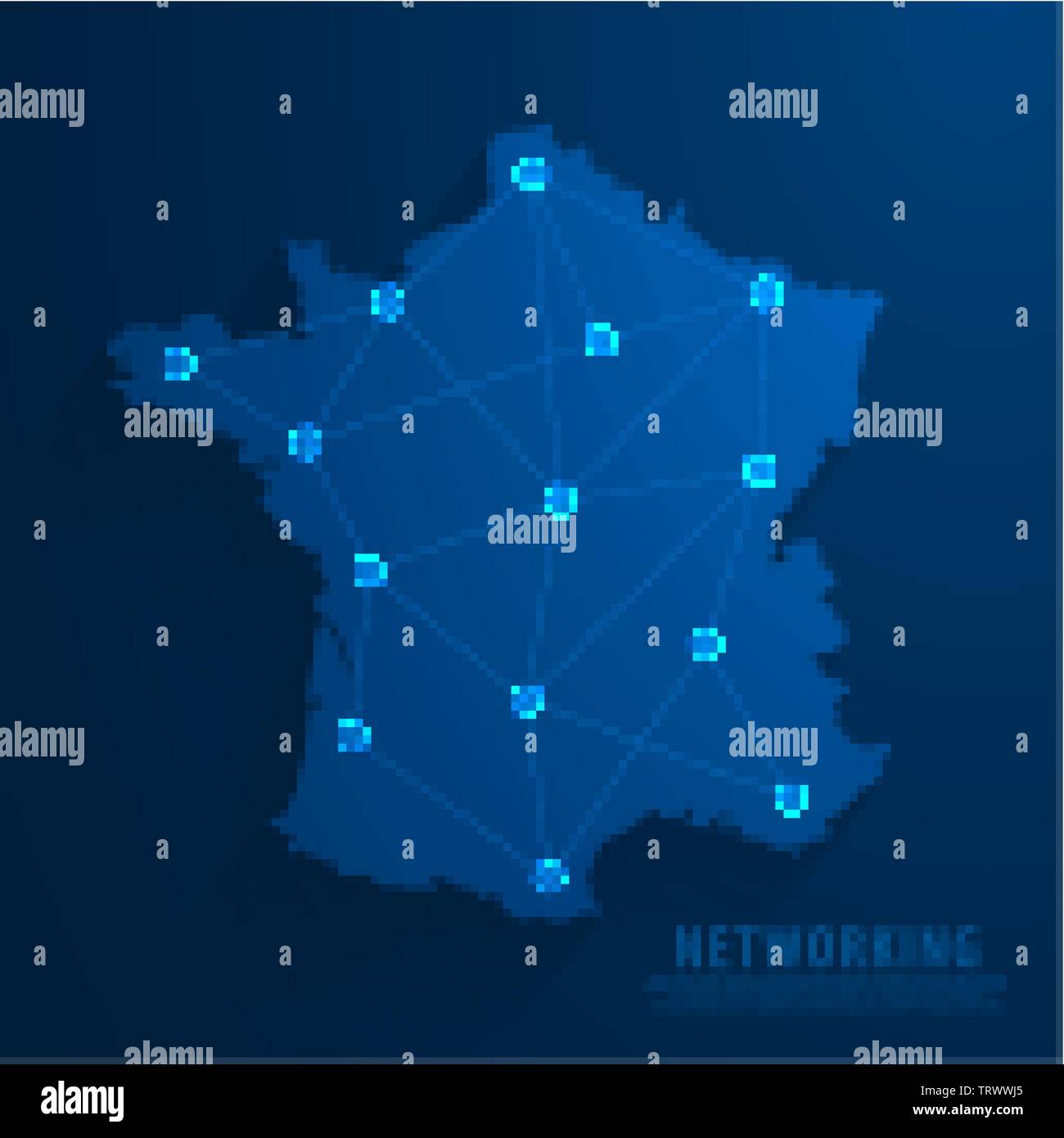 Simple blue France map technology background, vector, illustration, eps ...
