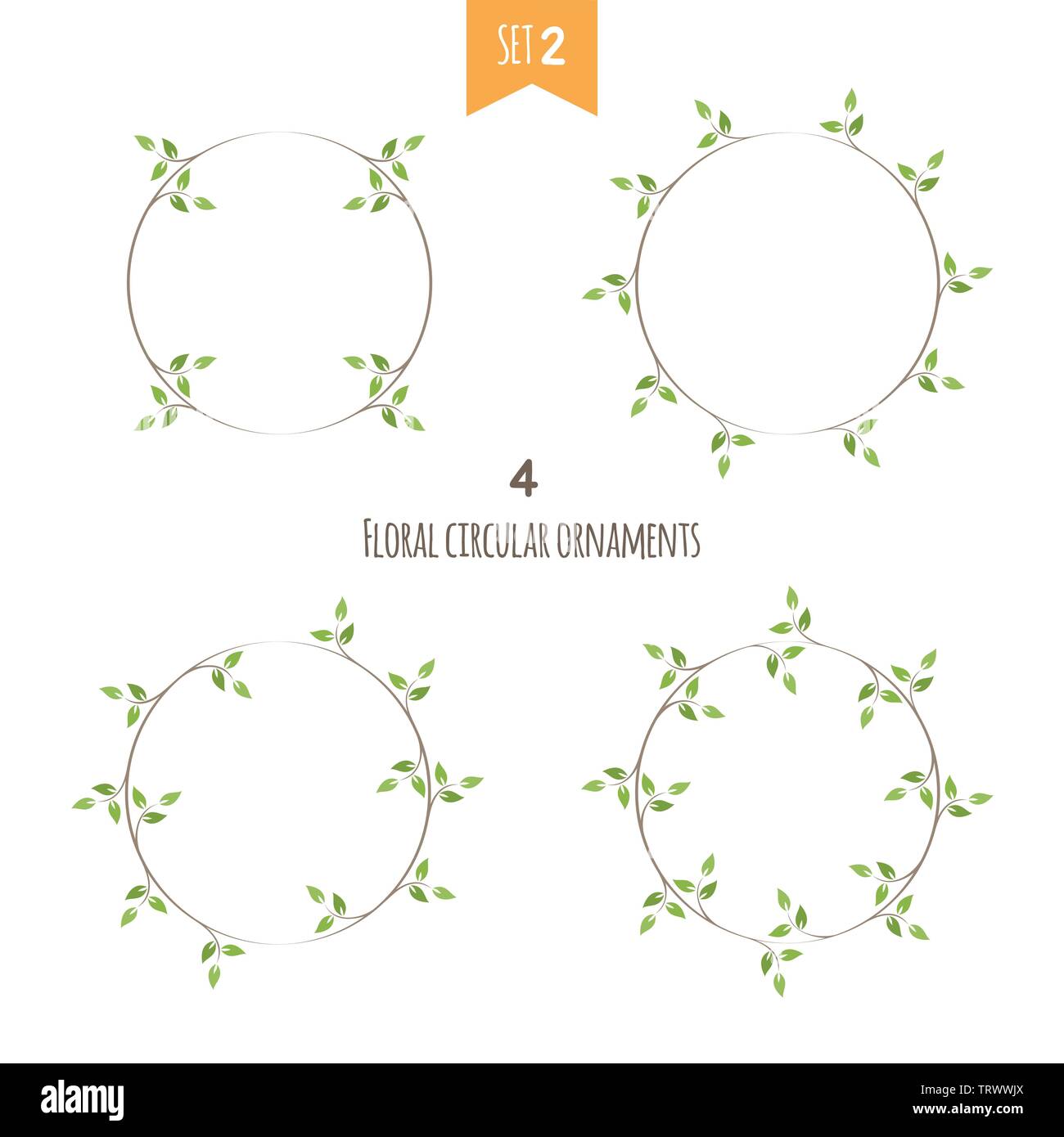 Circular floral border Stock Vector Images - Alamy