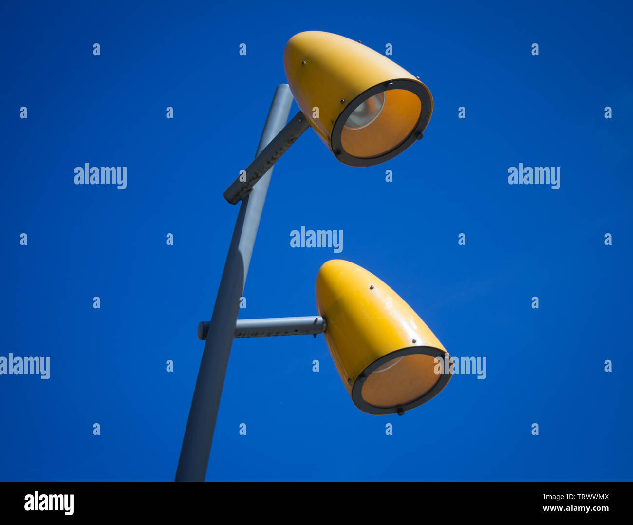 Street light with two lamps hi-res stock photography and images - Alamy
