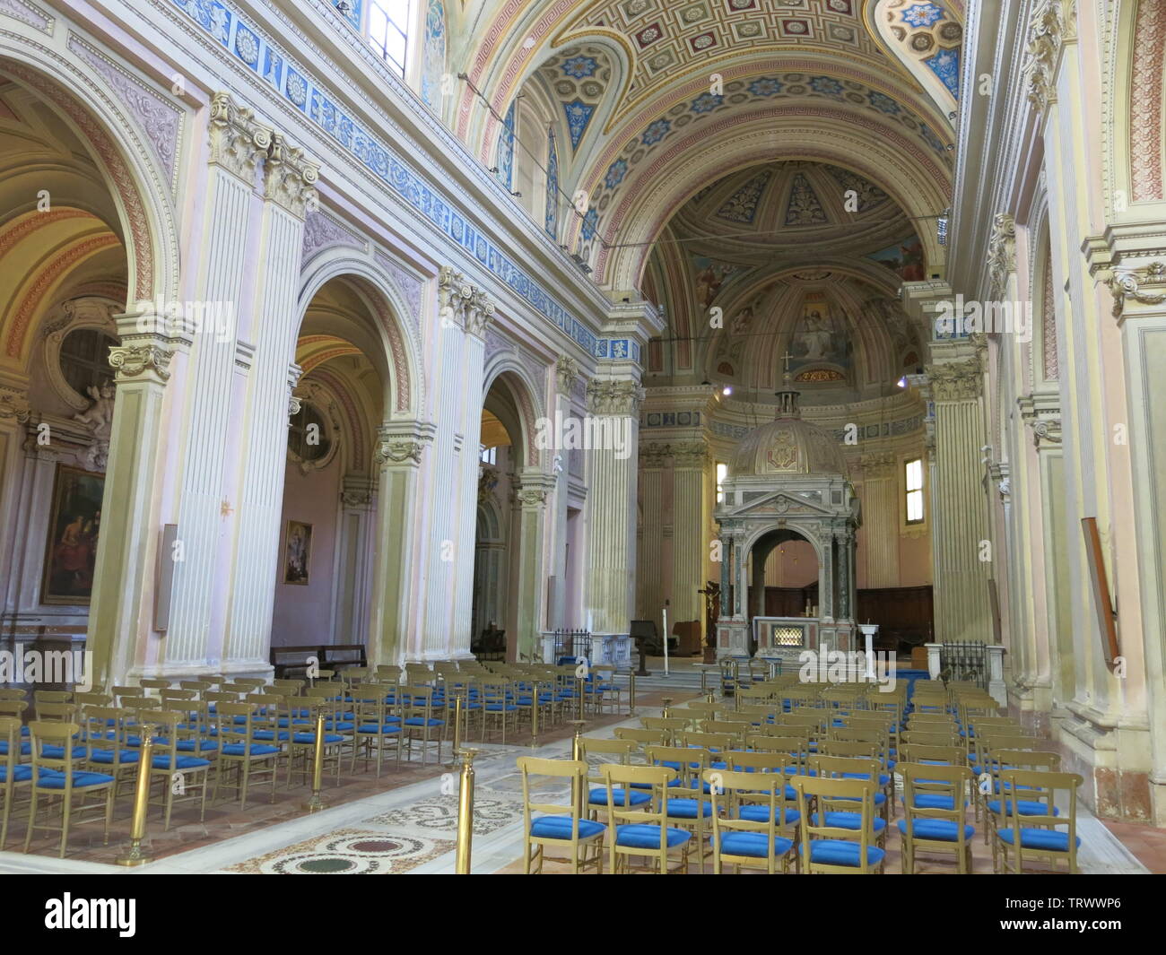 Interior view of the Basilica Santi Bonifacio e Alessio showing the ...