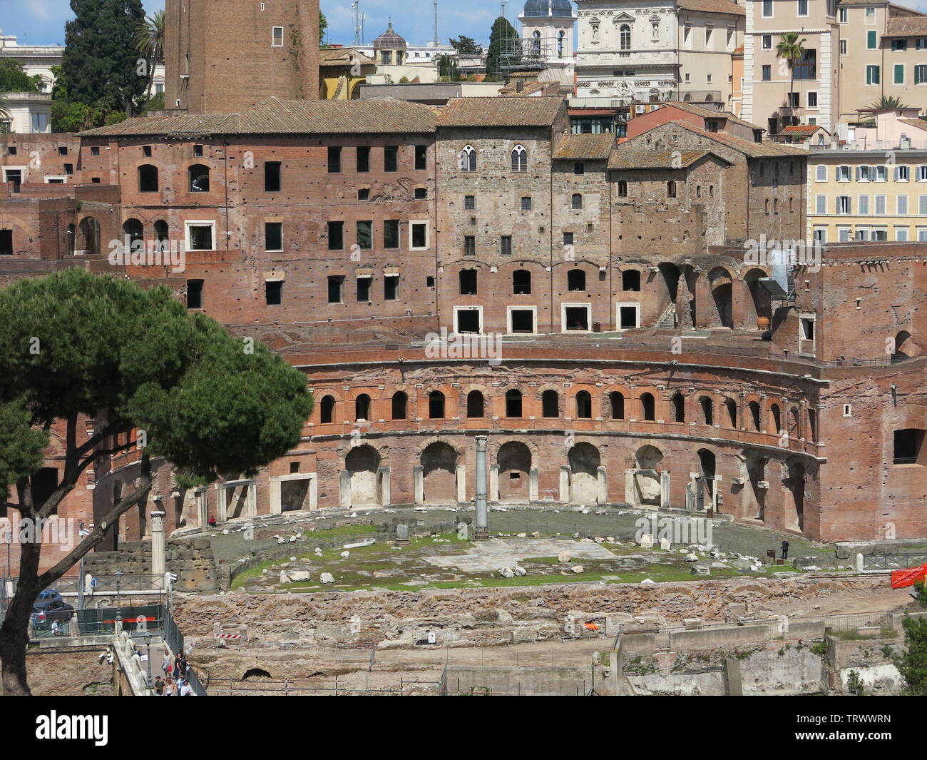 View from the Vittoriano towards the Trajan Market, Tower of the ...