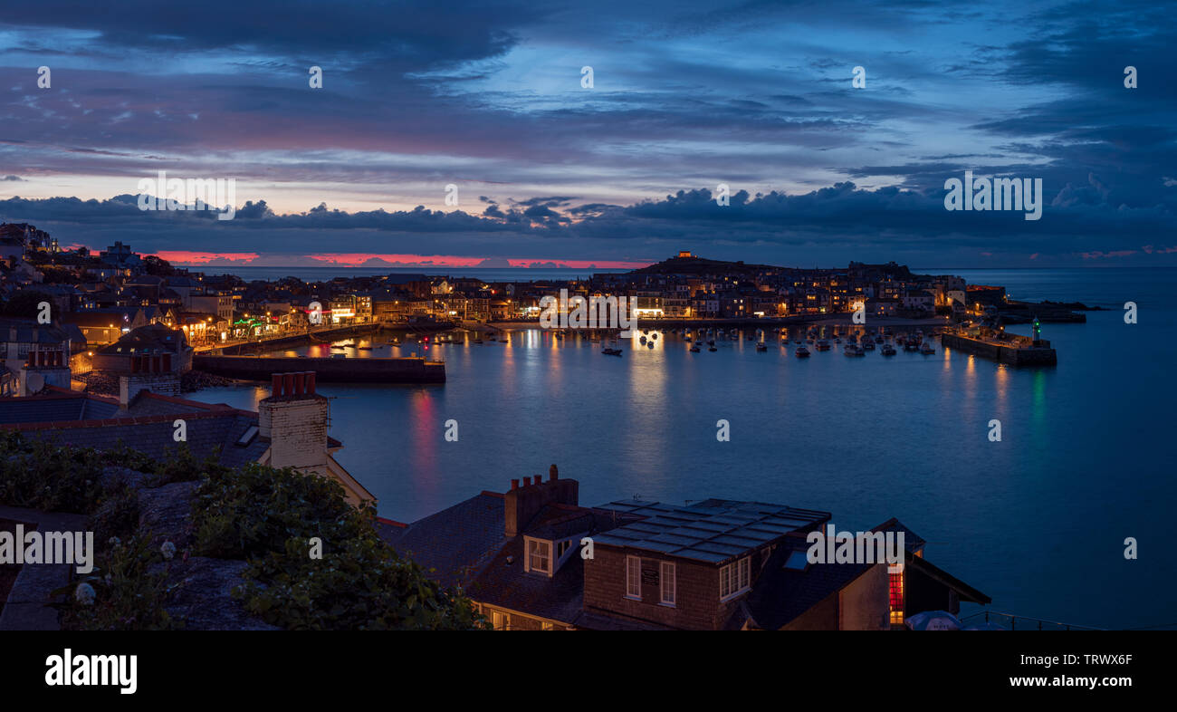 St Ives Blue Hour Stock Photo - Alamy