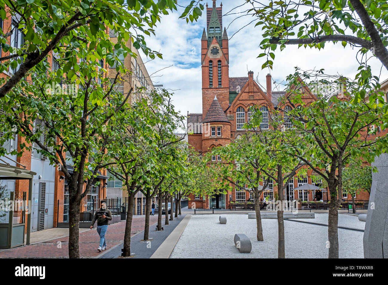 Oozells Square, in background Ikon gallery, Birmingham, England Stock ...