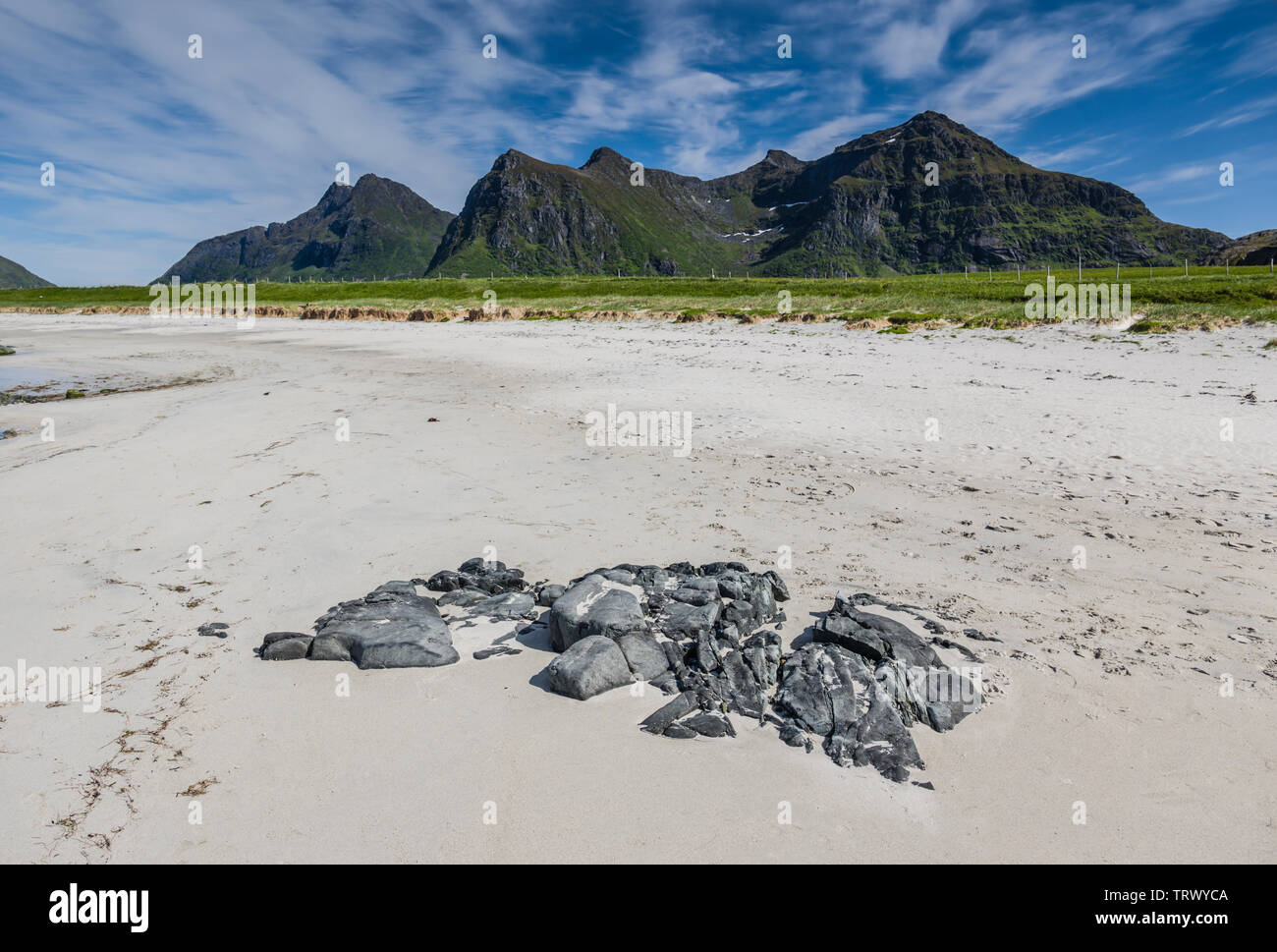 Flakstad beach, Ramberg, Lofoten islands, Norway Stock Photo - Alamy
