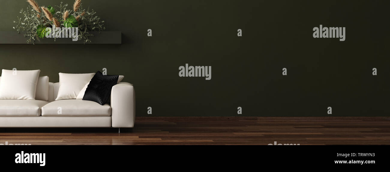 Modern home interior background, 3d render Stock Photo - Alamy
