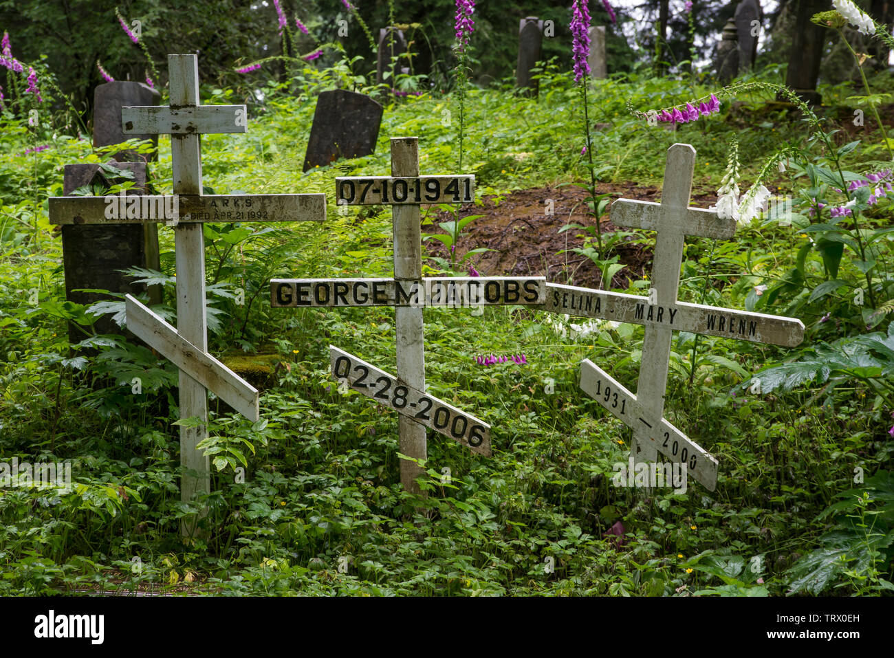 Russian Orthodox cemetery, Sitka, Alaska, USA Stock Photo - Alamy