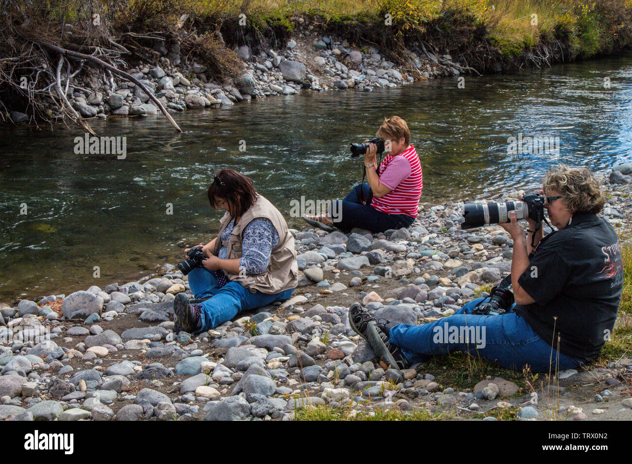 Photographers at photo workshop, Absaroka Ranch, Wyoming, held every ...