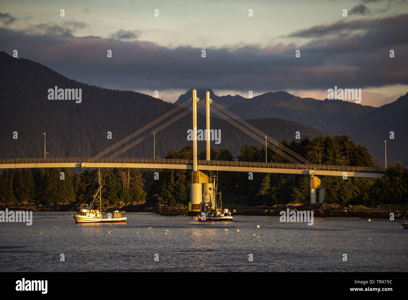 Sitka, alaska, harbor, bridge and fishing vessels Stock Photo - Alamy
