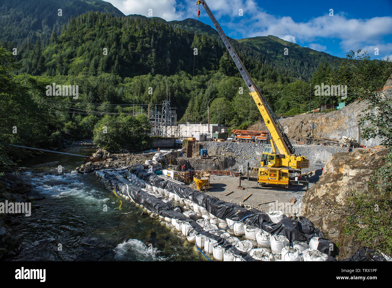 Blue Lake Dam construction site, Sitka, Alaska Stock Photo - Alamy