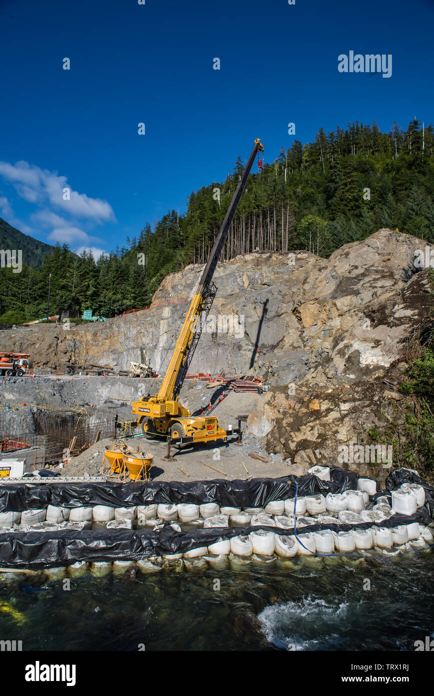Blue Lake Dam construction site, Sitka, Alaska Stock Photo - Alamy