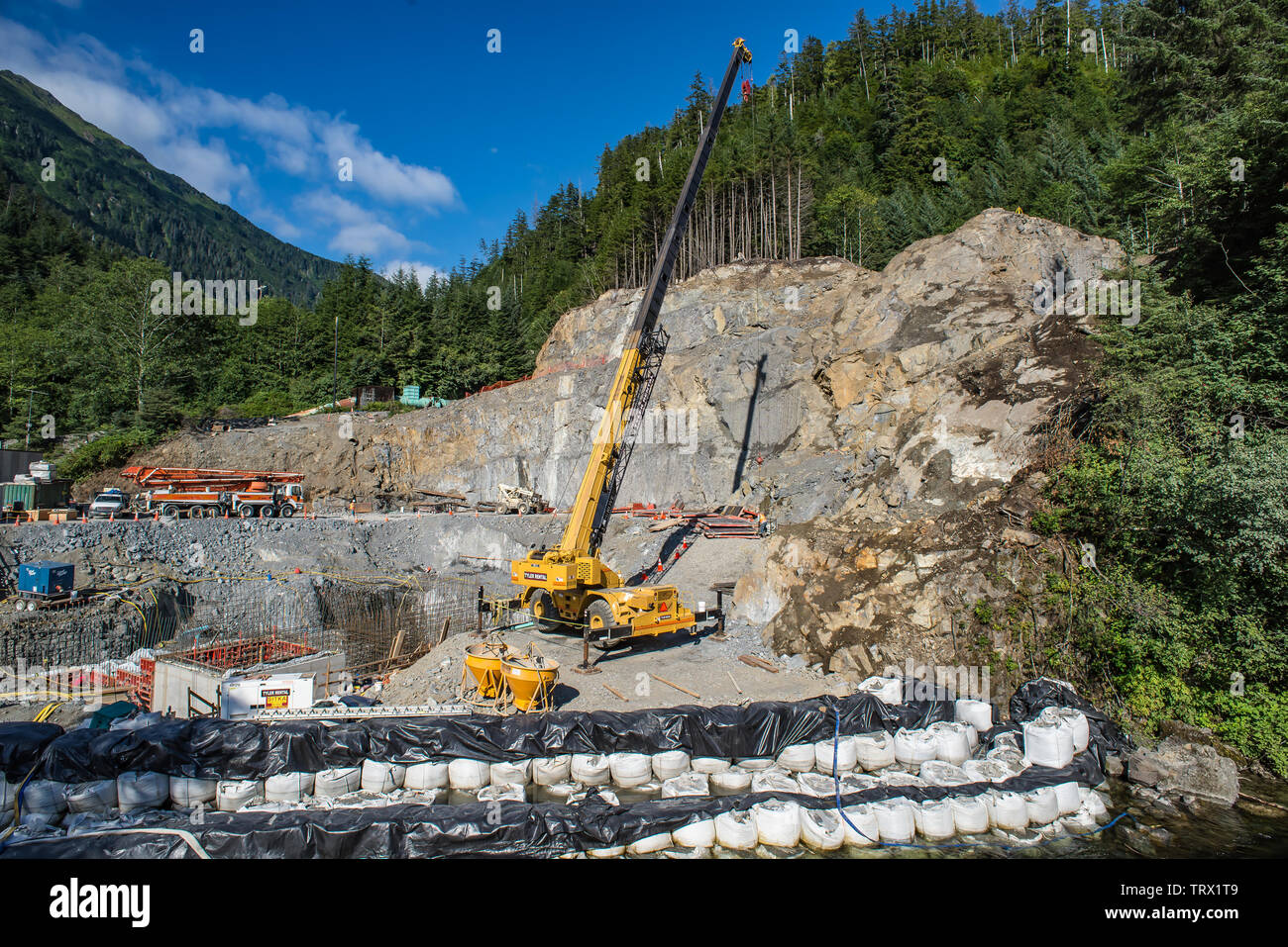 Blue Lake Dam construction site, Sitka, Alaska Stock Photo - Alamy