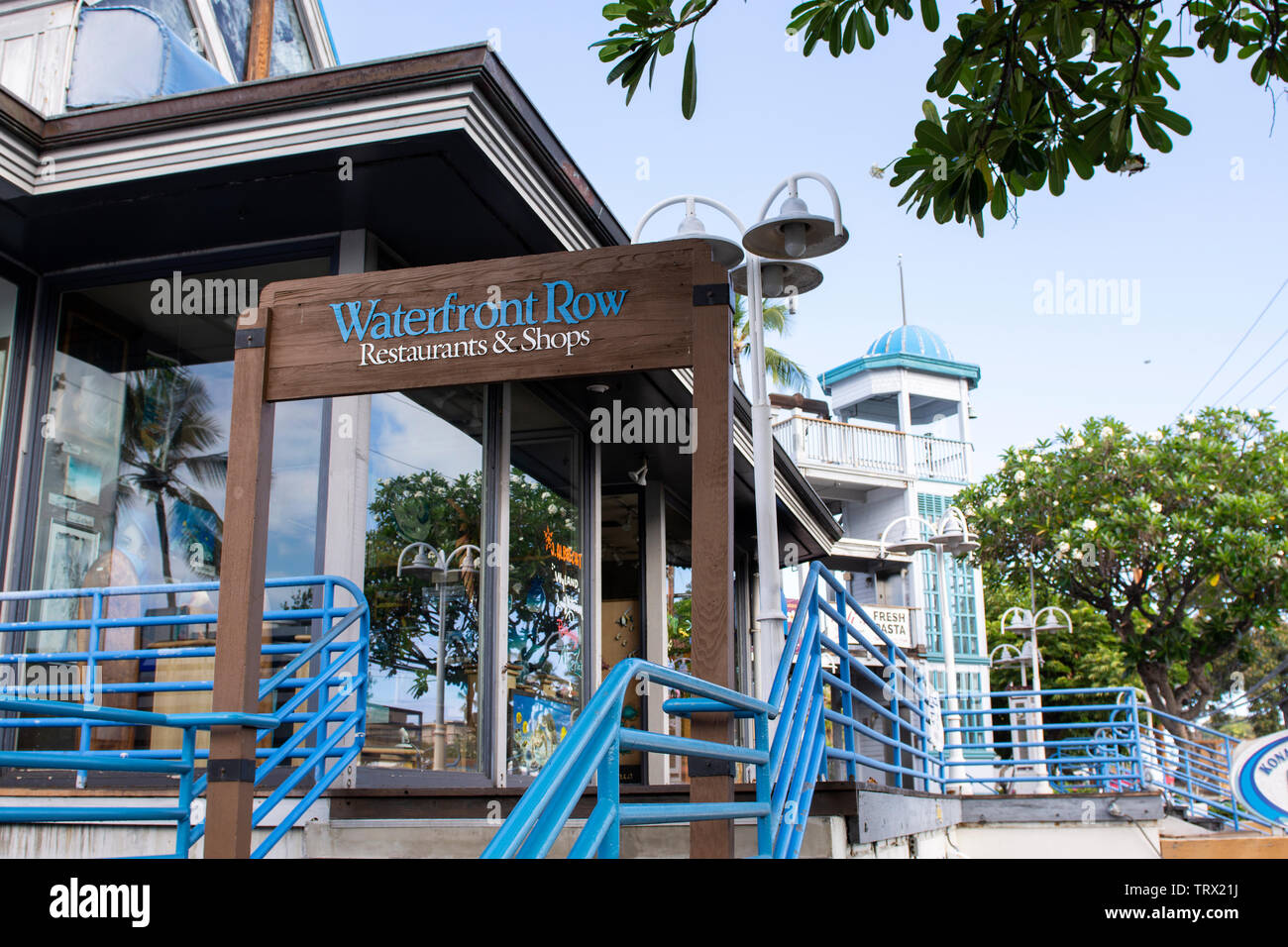 The Waterfront Row shopping complex, Kona, Hawaii, USA Stock Photo - Alamy