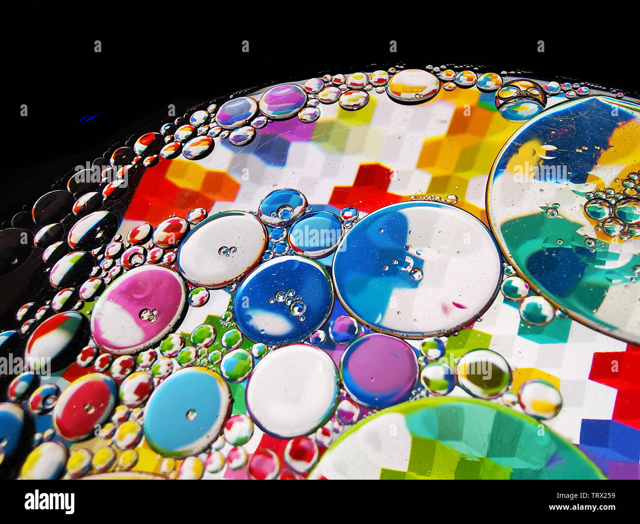 colorful rainbow spectrum oil bubbles macro abstract textures Stock ...