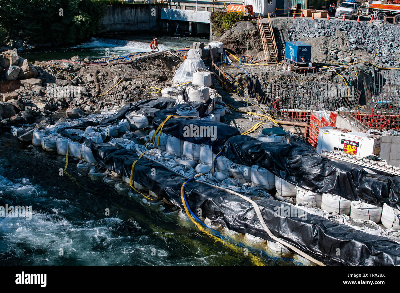 Blue Lake Dam construction site, Sitka, Alaska Stock Photo - Alamy
