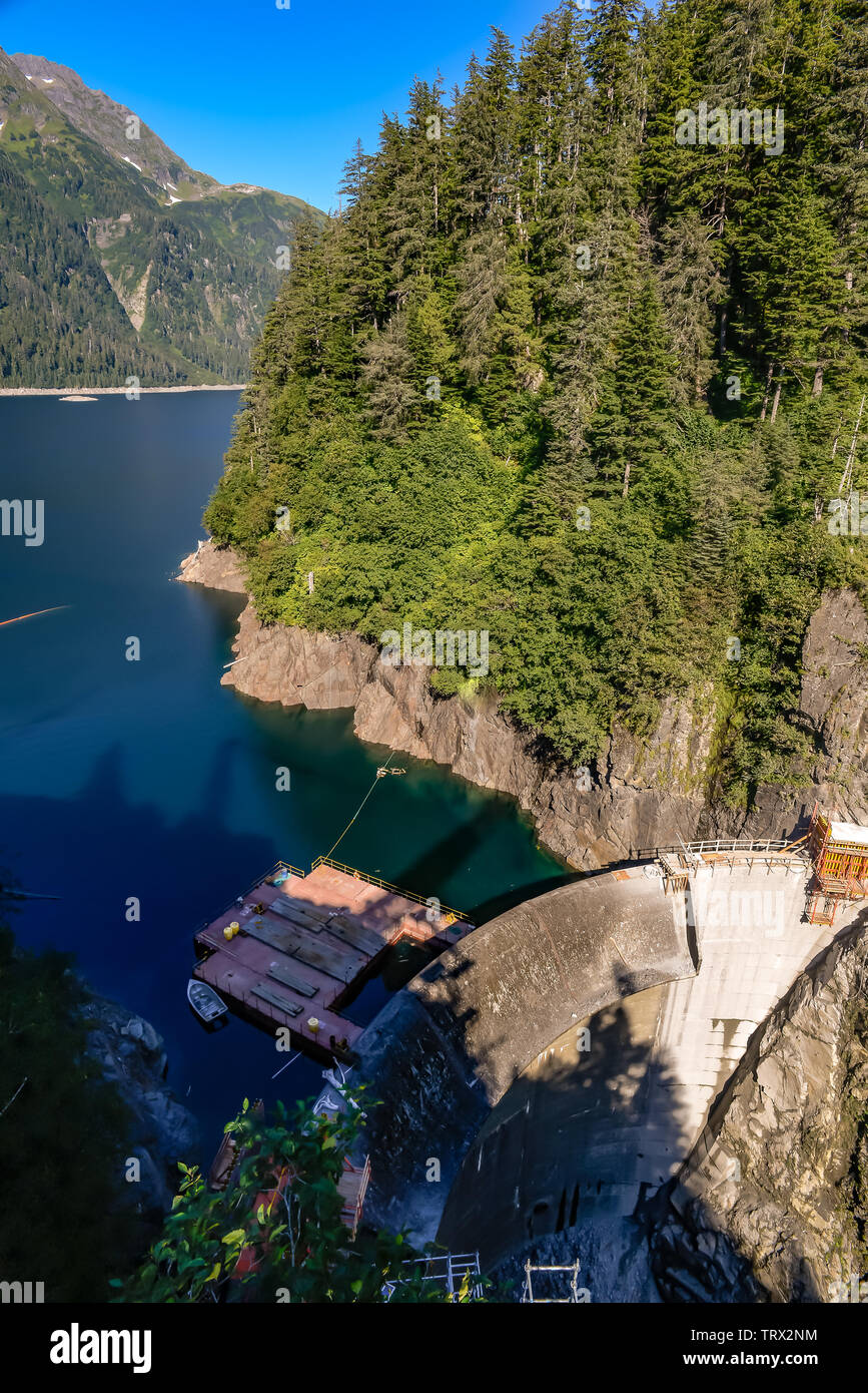 Blue Lake Dam construction site, Sitka, Alaska Stock Photo - Alamy