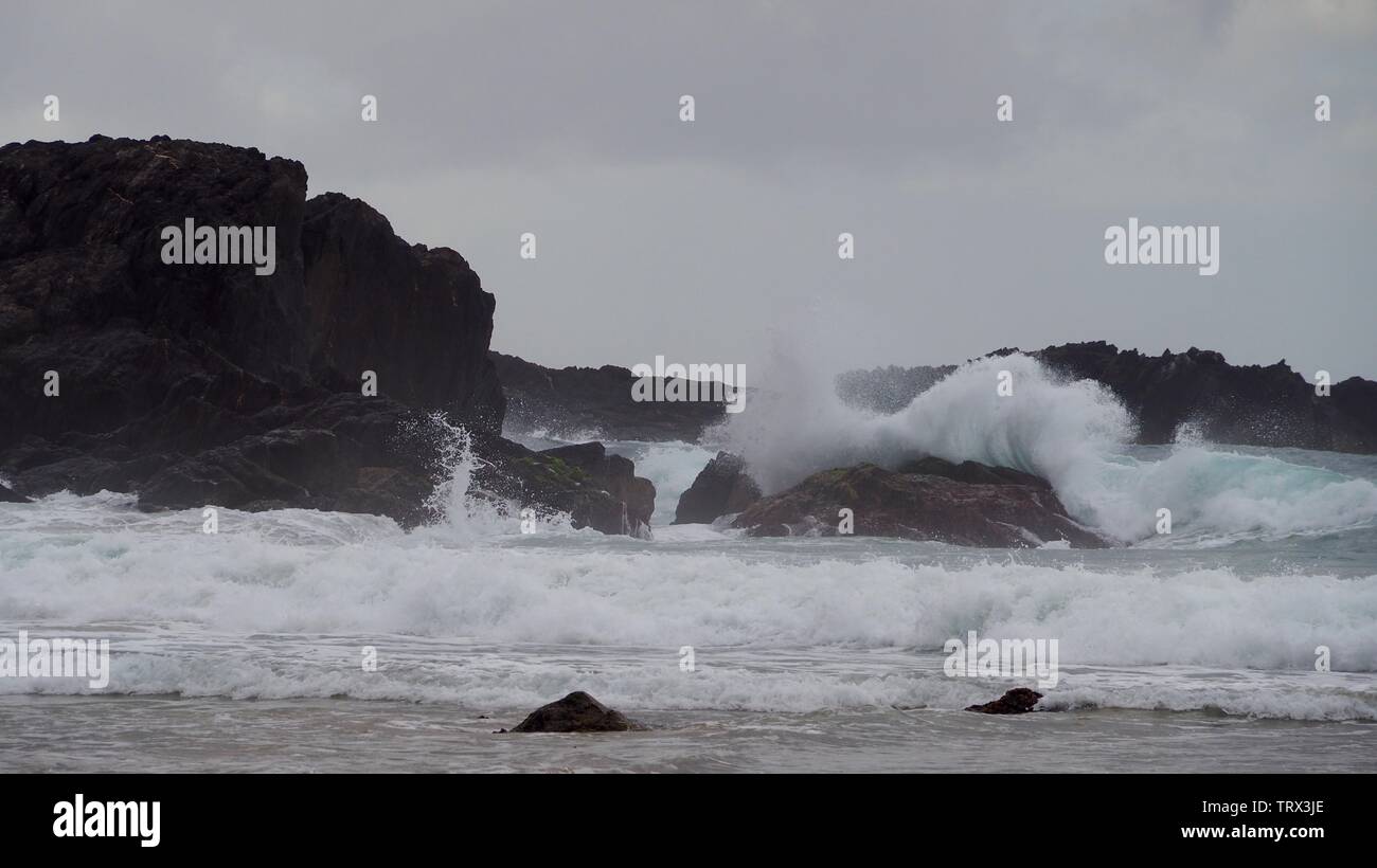 Beach waves wild storm australia hi-res stock photography and images ...