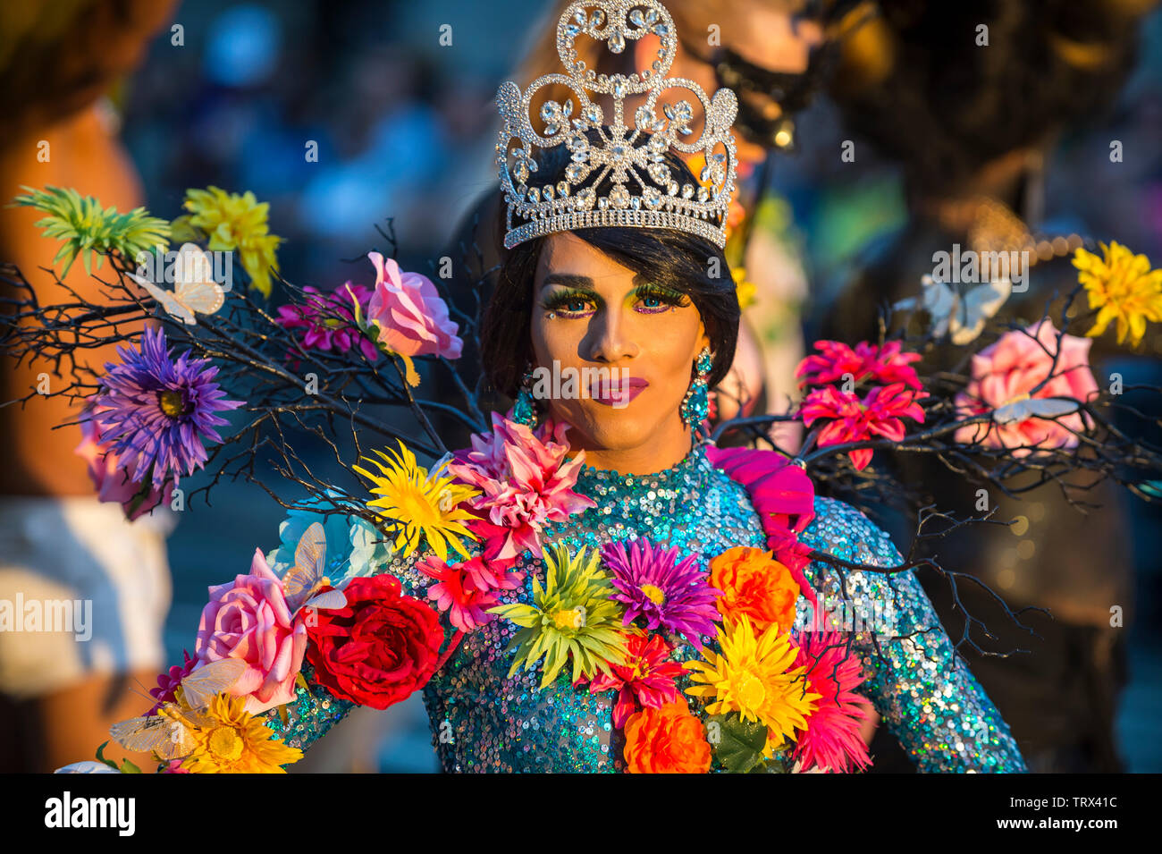 NEW YORK CITY - JUNE 25, 2017: A transgender drag performer wearing ...