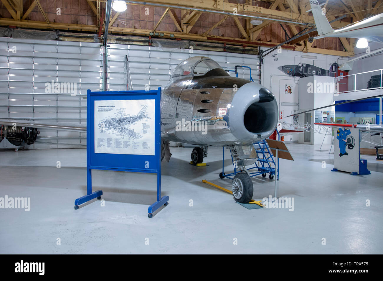 North American F-86 Sabre aircraft at the Hangar Flight Museum ...