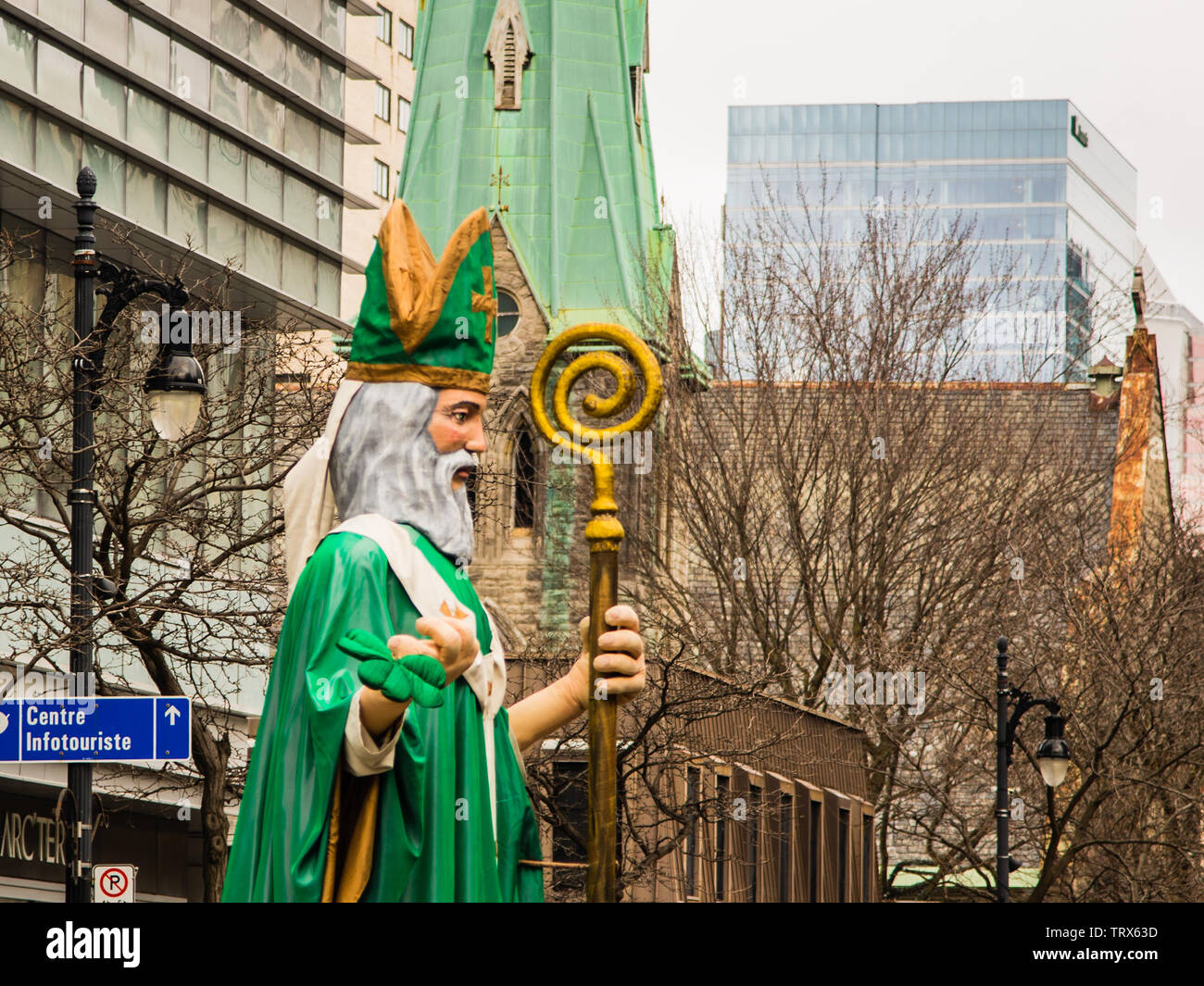 Saint Patrick Statue in the Saint Patrick`s Day Parade in Montreal ...