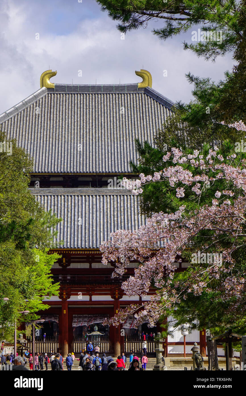 Nara, Japan - Apr 10, 2019. Ancient Buddhist temple Todai-ji with ...