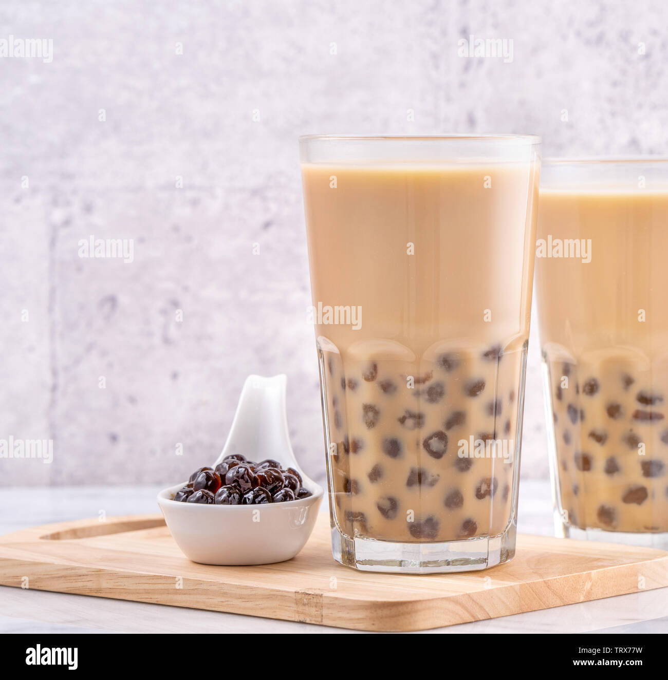 Popular Taiwan drink - Bubble milk tea with tapioca pearl ball in ...