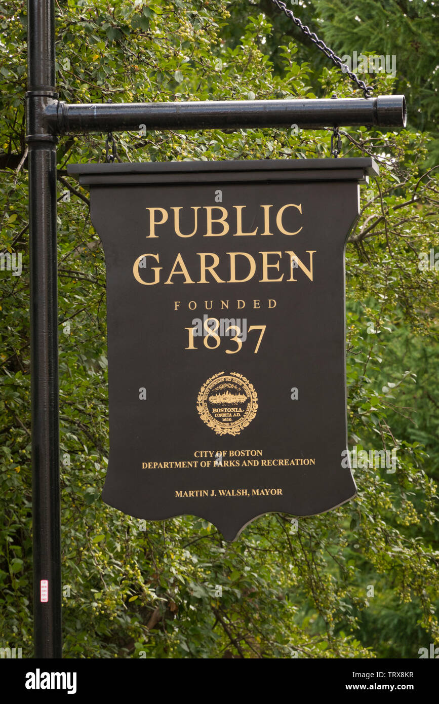 Boston public garden sign hi-res stock photography and images - Alamy