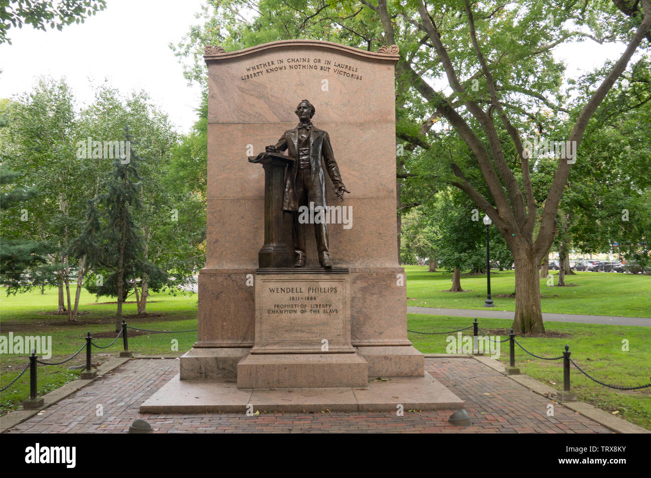 Wendell Phillips statue Boston Public Garden MA Stock Photo - Alamy
