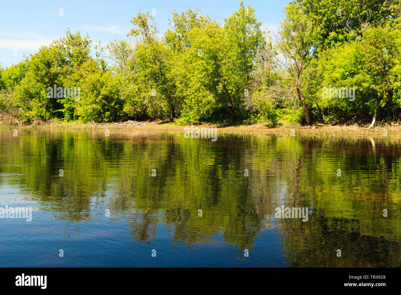 Reflections on the Trout river in Summer - Huntigdon, Quebec, Canada ...