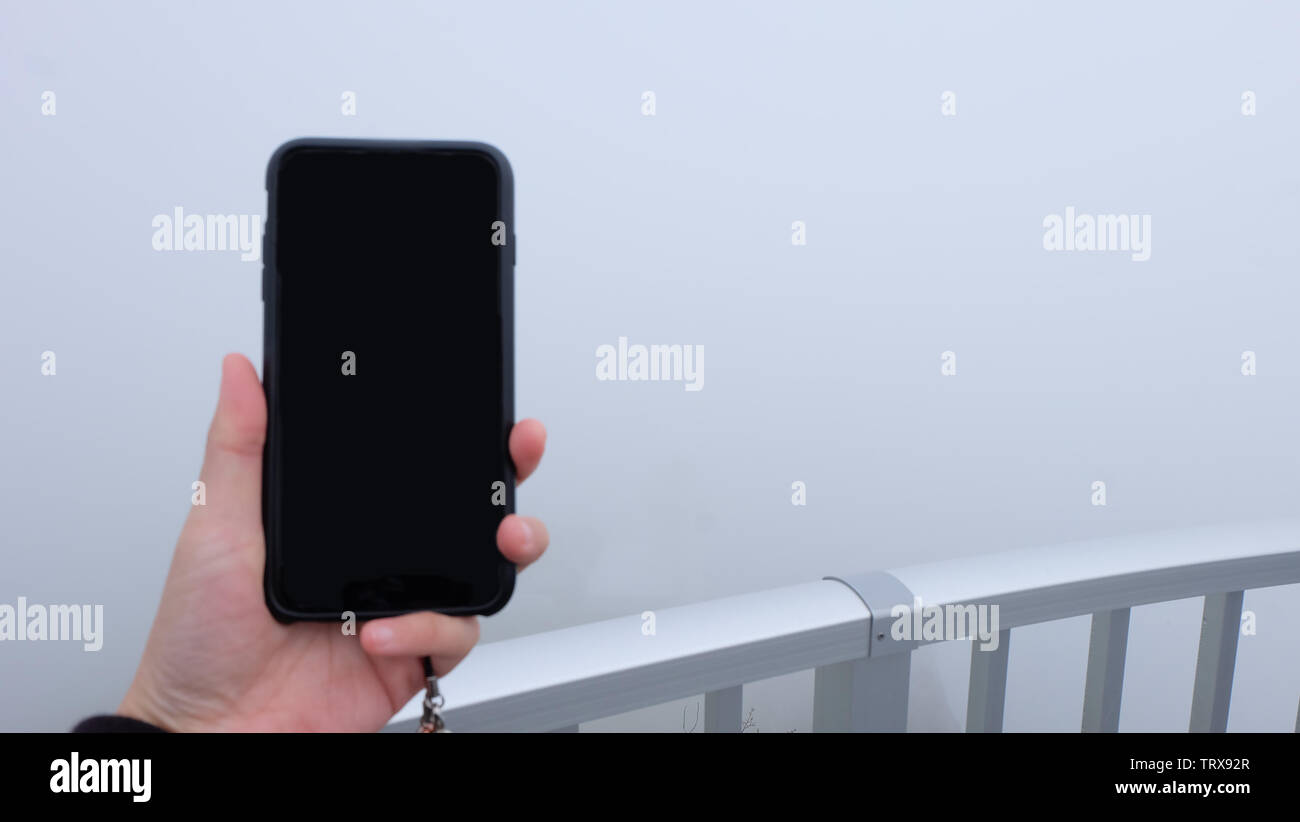 Hand holding railing hi-res stock photography and images - Alamy