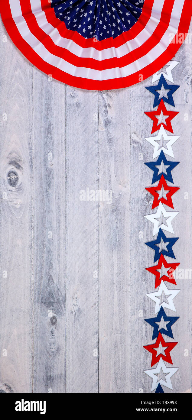 American banner and stars on weathered wood vertical Stock Photo - Alamy