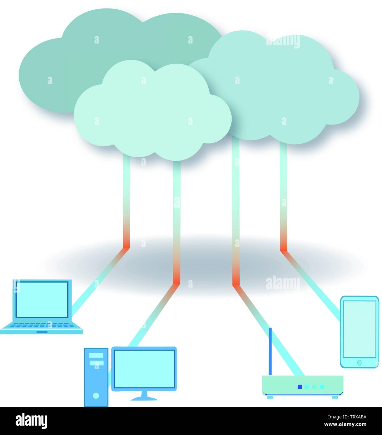 Cloud computer online data storage Stock Vector Images - Alamy