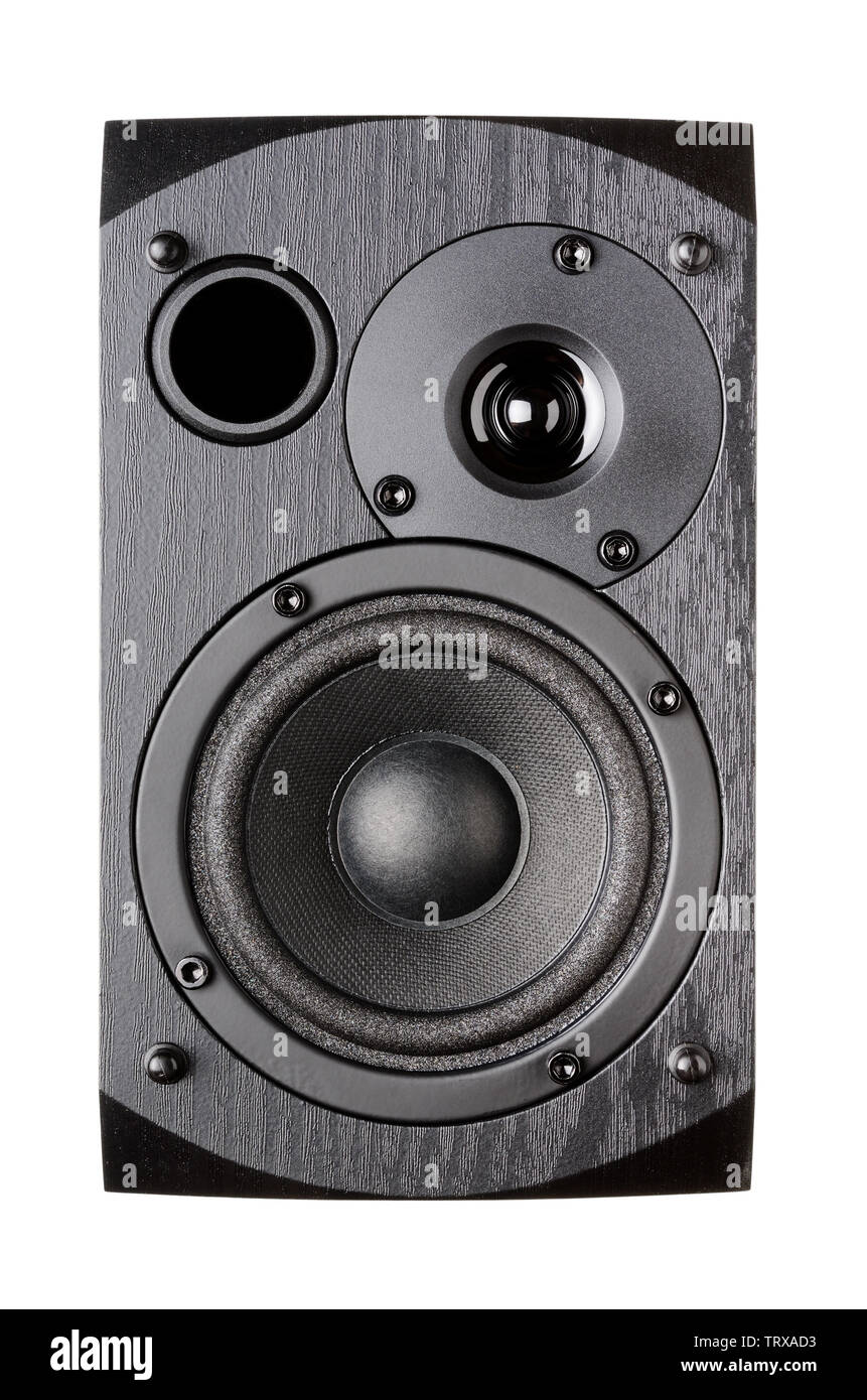 Multimedia speaker system with different speakers isolated on white ...