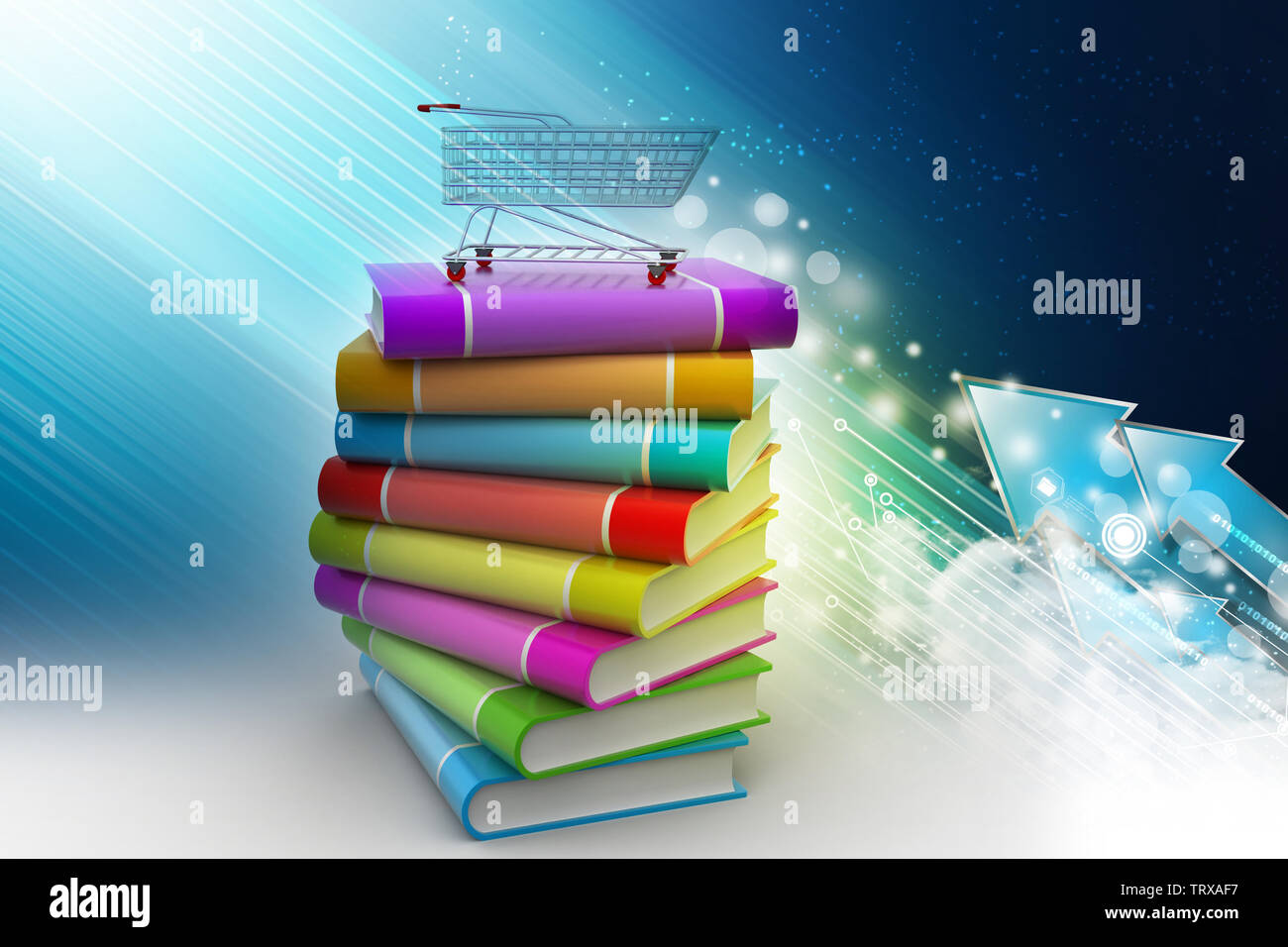 hand truck with books Stock Photo - Alamy