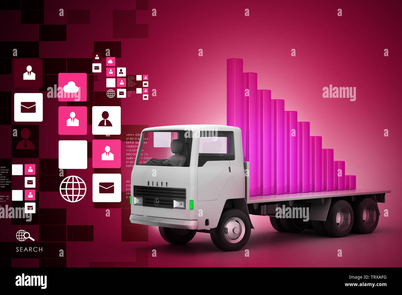 Transportation of business graph in truck Stock Photo - Alamy
