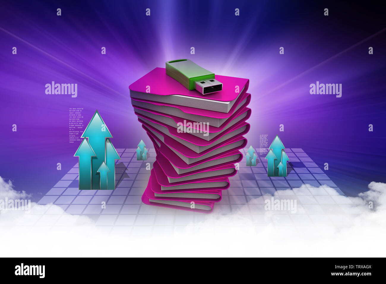 Usb drive with file folder Stock Photo - Alamy